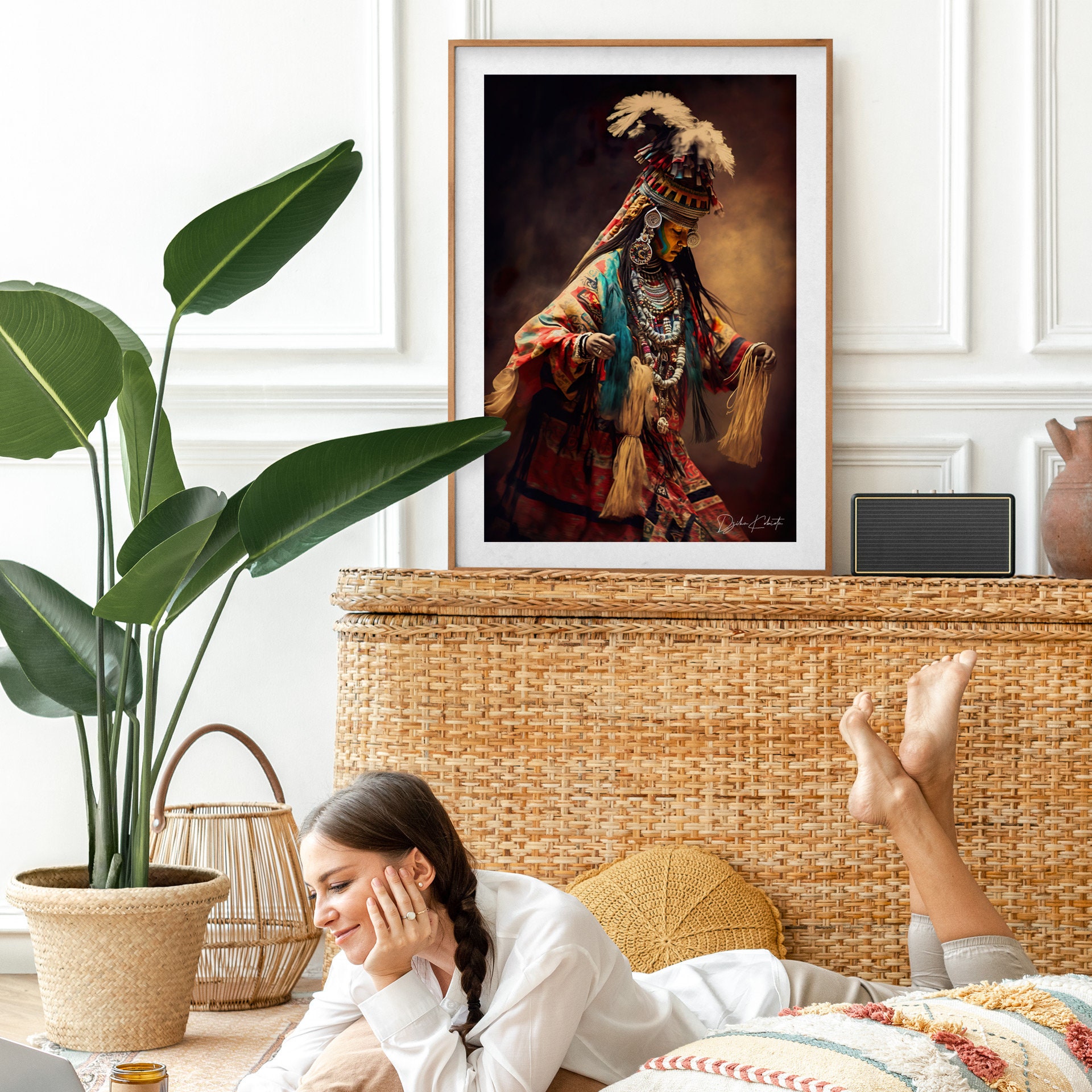 Lakota Sun Dance Ritual Dancing Indian Native Woman, Wall Art Print ...