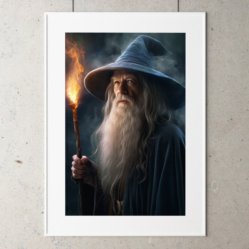 NEW! Gandalf Lord of the Rings Digital | Lotr Wall Art Print | Digital ...