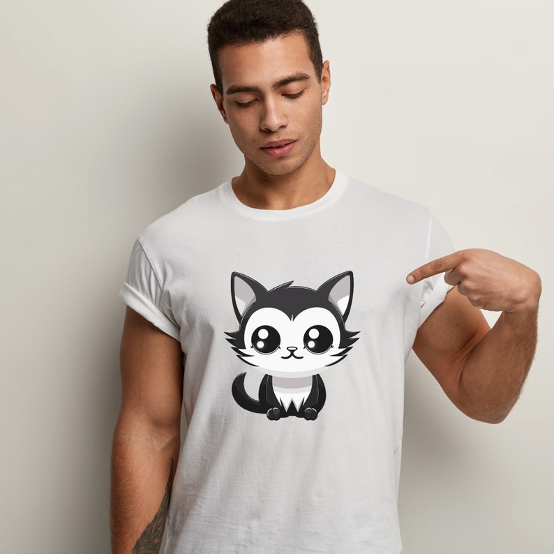 Cute Chibi Cat Silhouette Baby Kawaii Cat Illustration SVG - Etsy