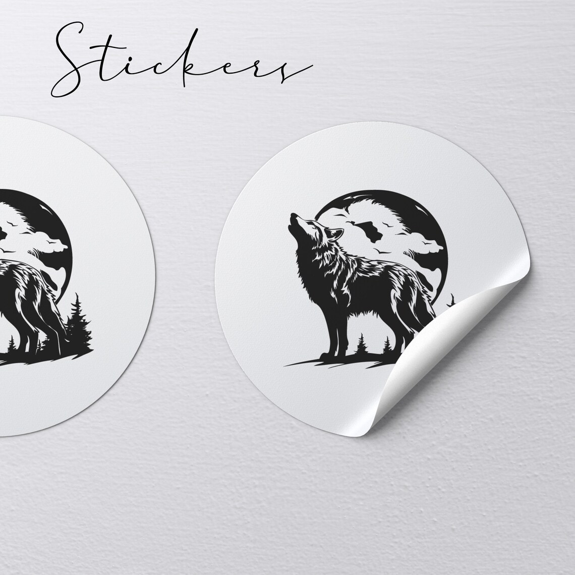 Howling Wolf Silhouette Wolf SVG Pdf Dxf Png Wolf - Etsy