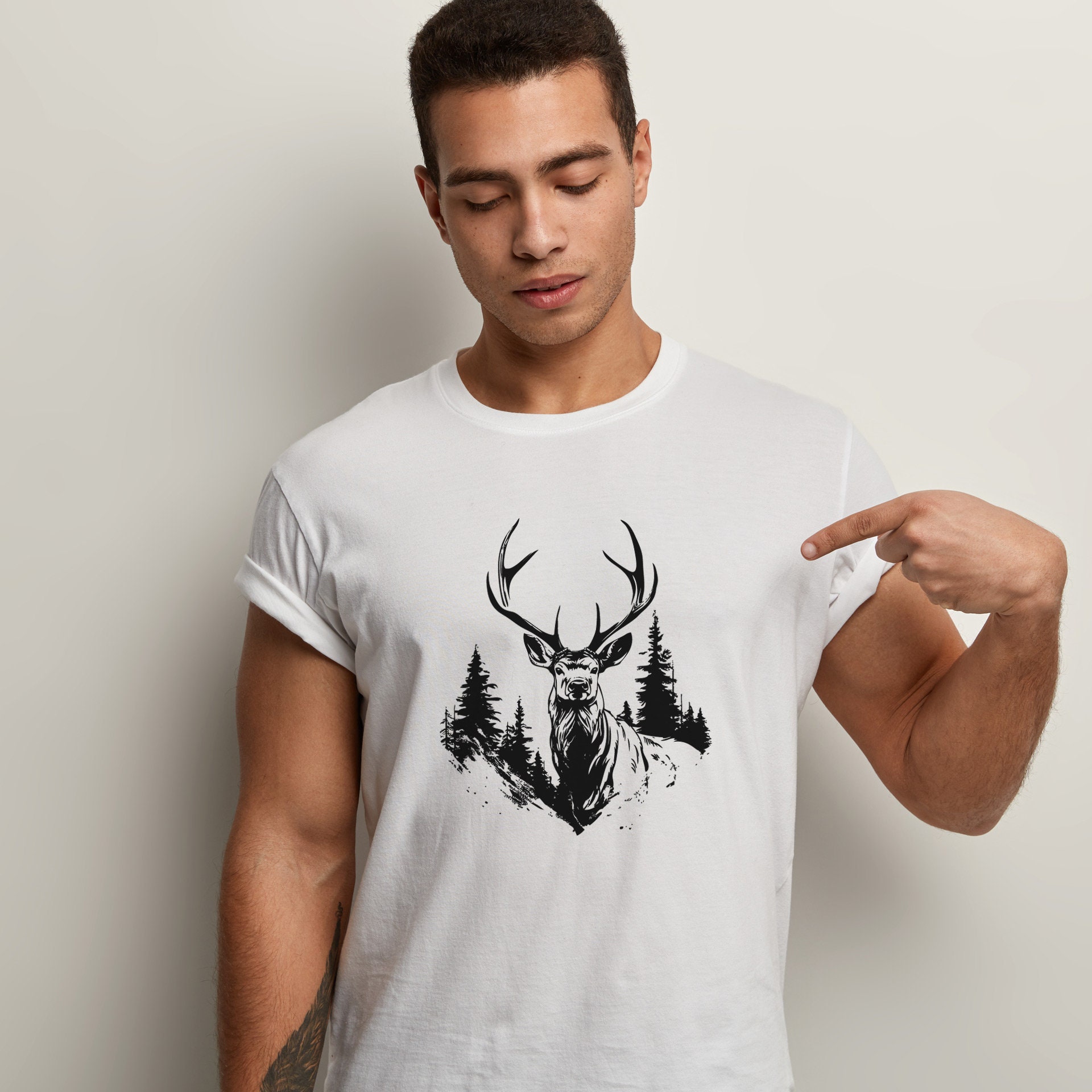 Deer With Antlers Head Silhouette, Laser Cut Stag Shape SVG, Pdf, Dxf ...