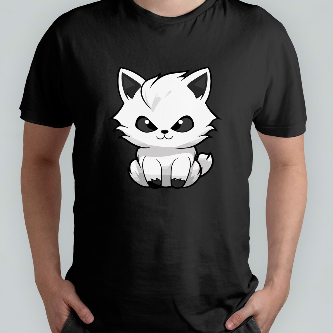 Cute Chibi Cat Silhouette Baby Kawaii Cat Illustration SVG - Etsy