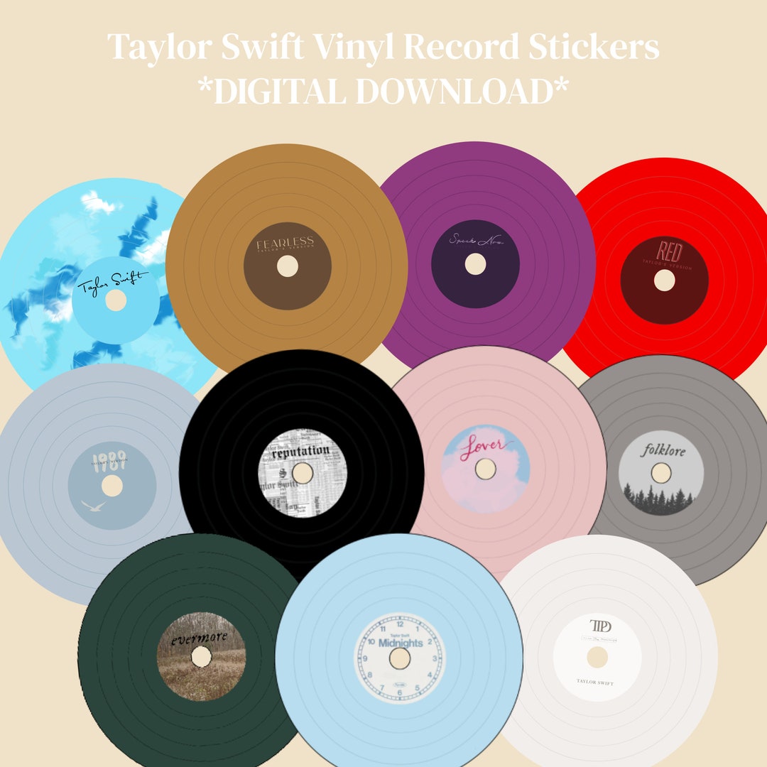 Taylor Swift Albums Vinyl Record Stickers DIGITAL DOWNLOAD - Etsy