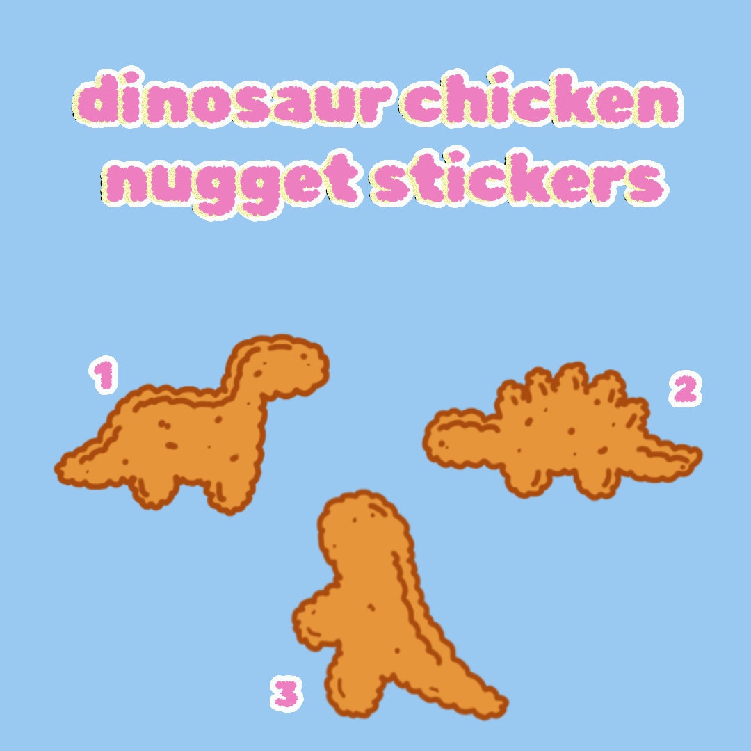 Dinosaur Chicken Nugget Stickers - Etsy