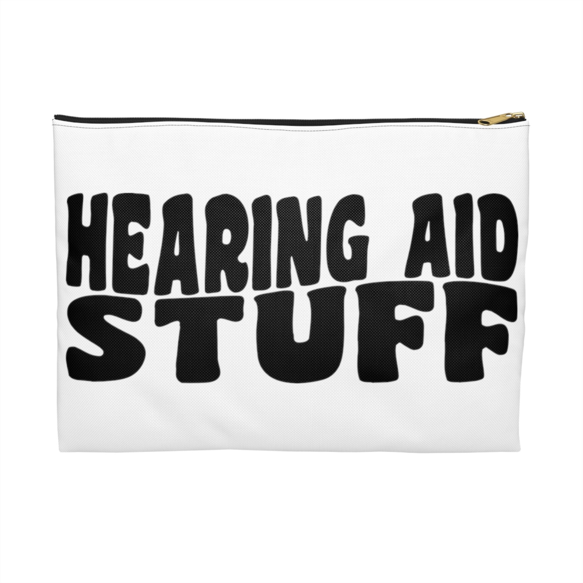 Hearing Aid Stuff Zipper Pouch, Hearing Aid Case, Deaf Humor Bag, Deaf ...