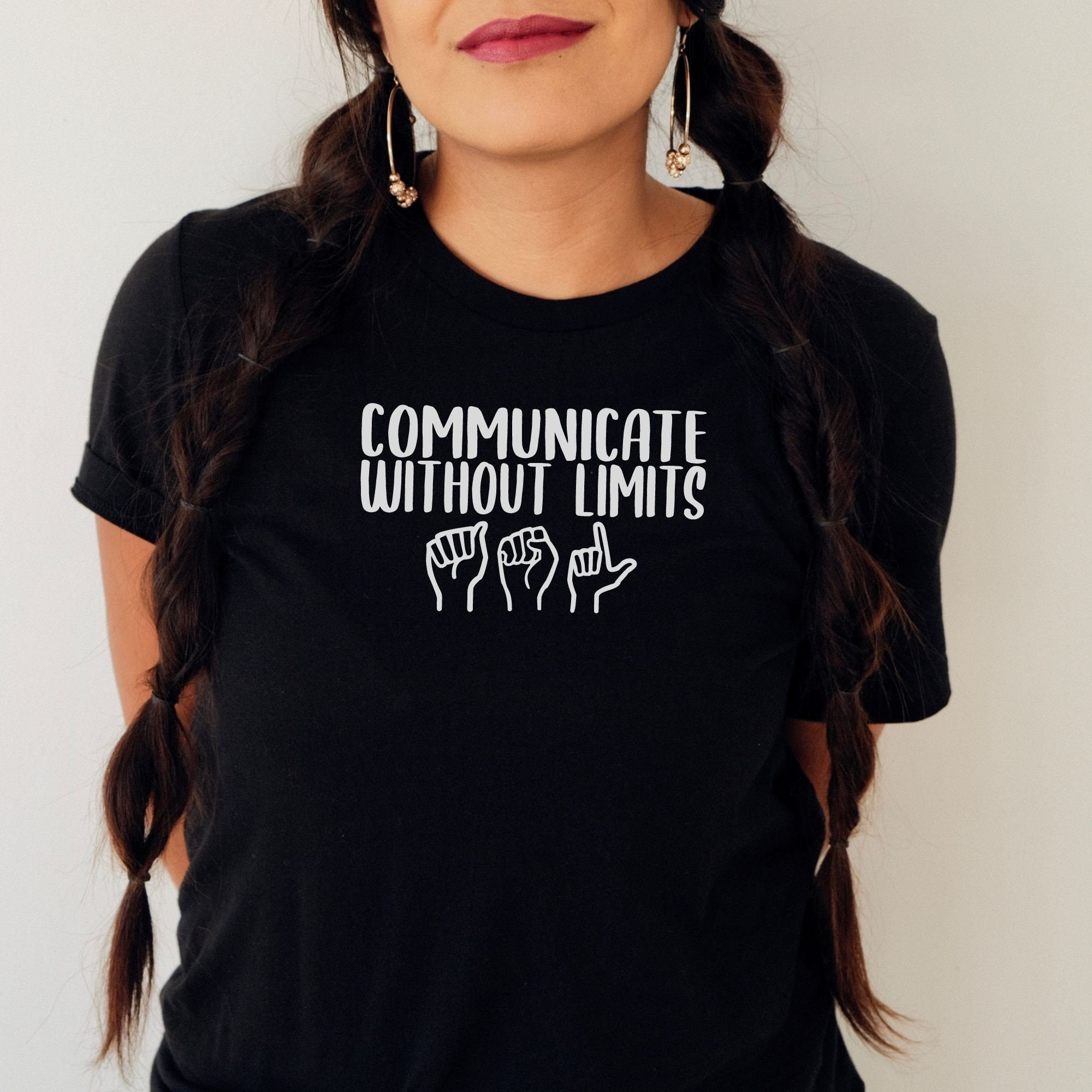 Sign Language Shirt ASL Gift Communicate Without Limits Shirt - Etsy