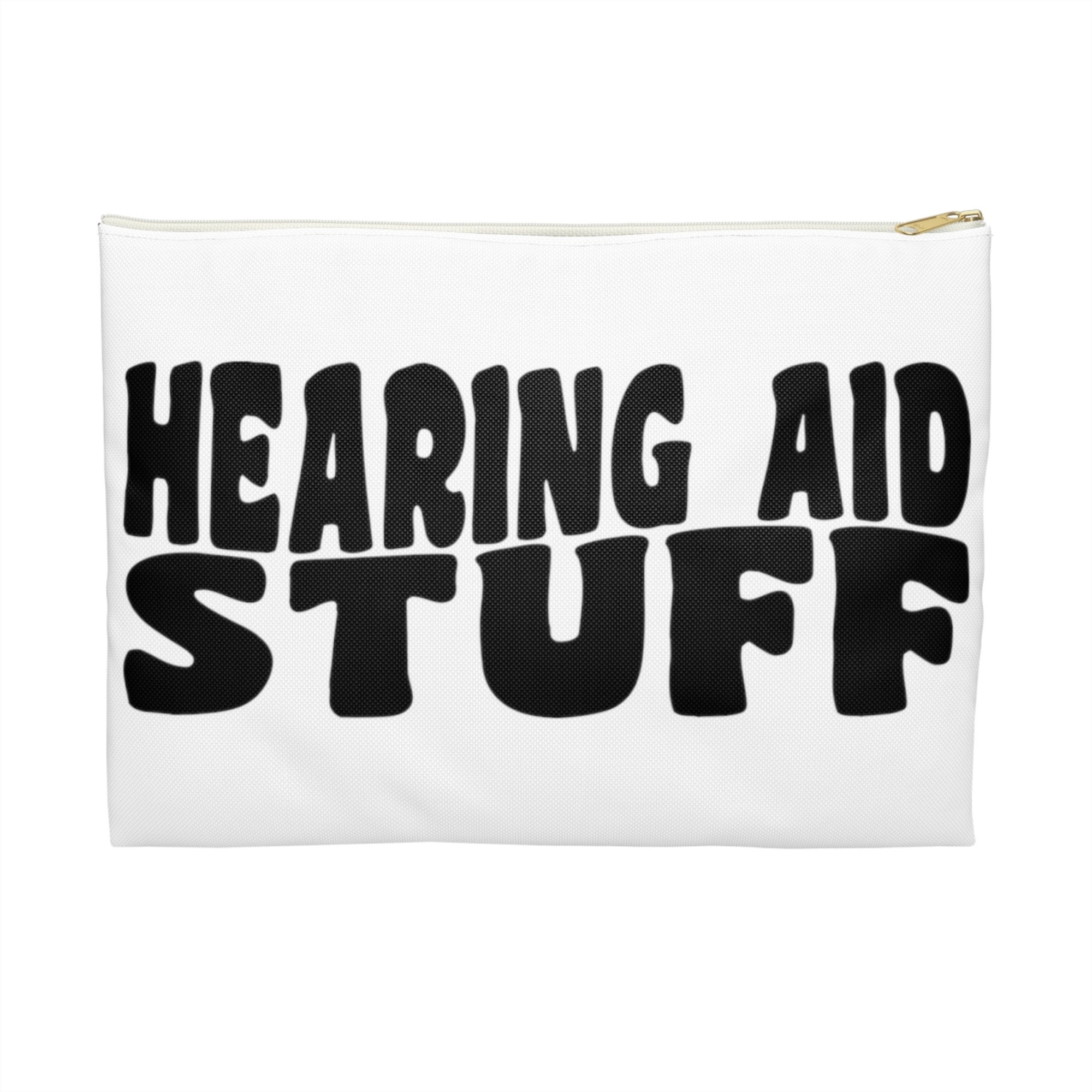 Hearing Aid Stuff Zipper Pouch, Hearing Aid Case, Deaf Humor Bag, Deaf ...
