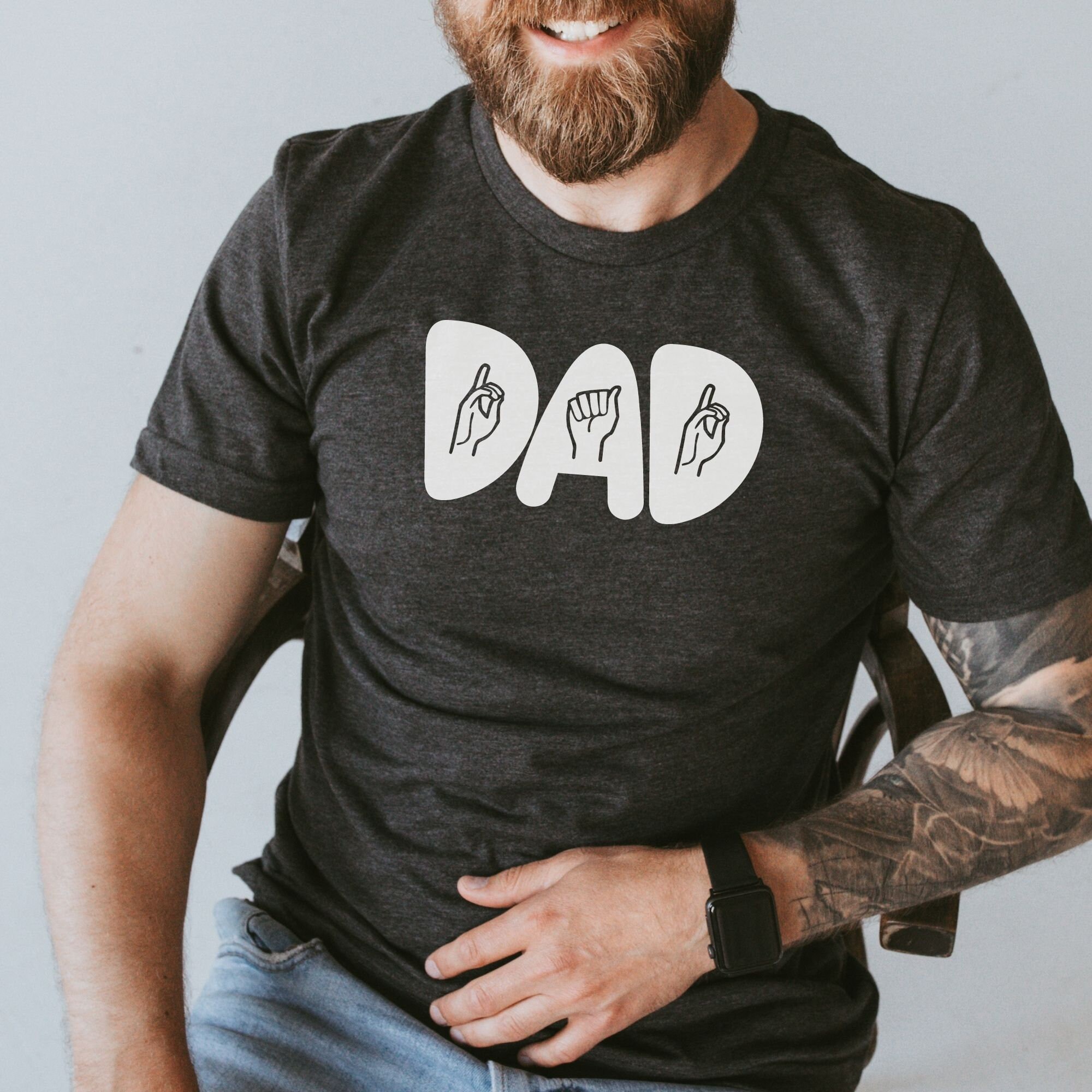 ASL Shirt for Dad, ASL Shirt, Sign Language Hands Dad, Deaf Awareness ...