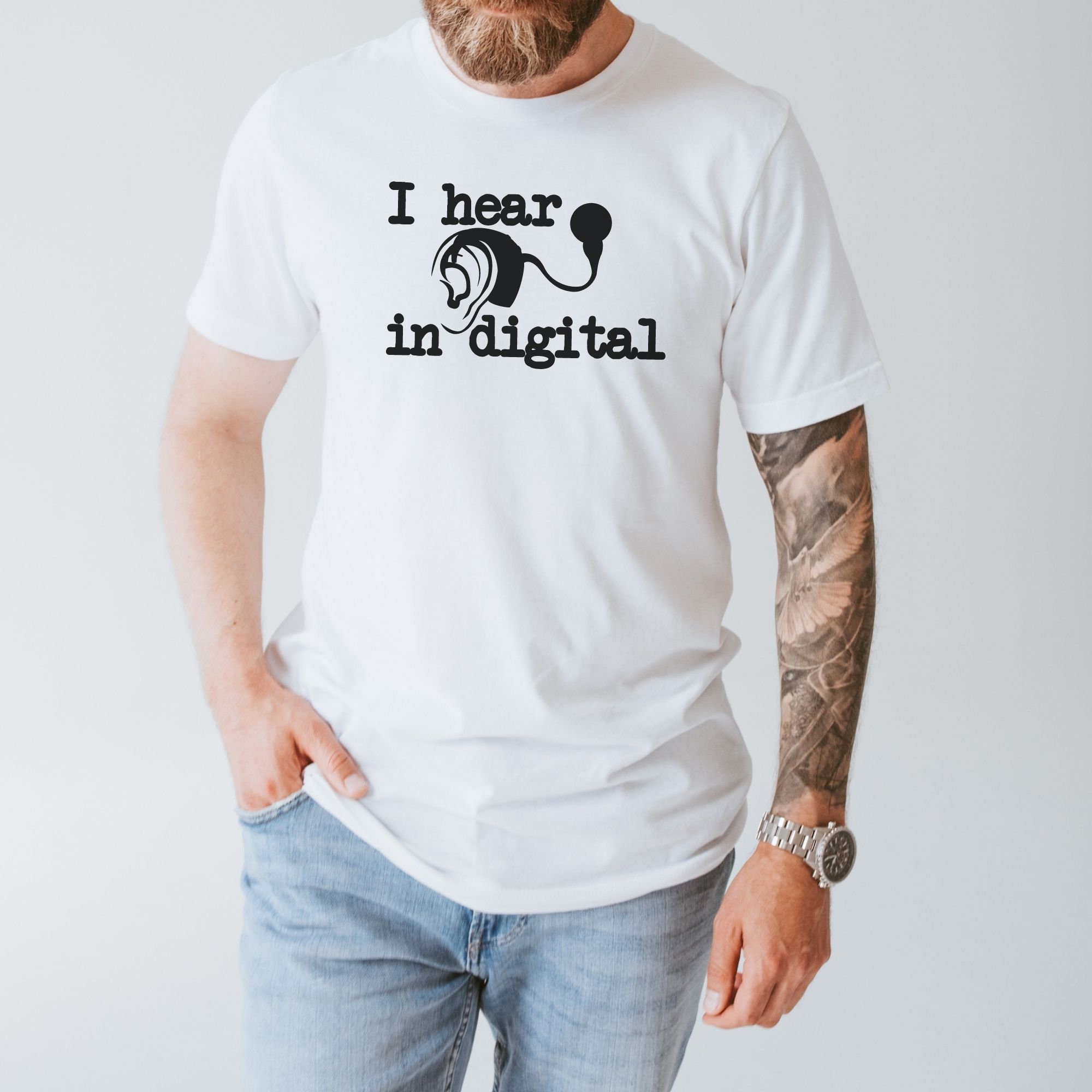 I Hear in Digital Tee Cochlear Implant Tshirt Deaf Gift Shirt for Deaf ...