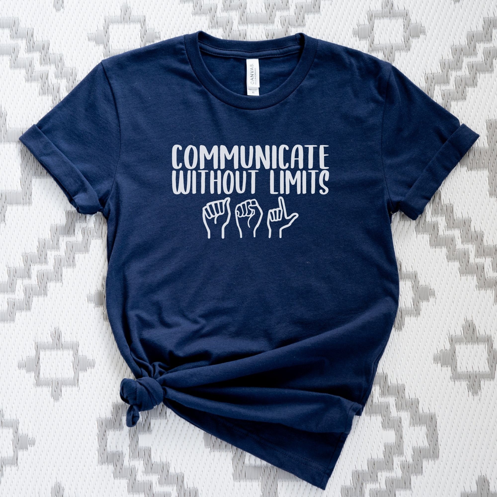 Sign Language Shirt ASL Gift Communicate Without Limits Shirt - Etsy