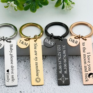 Engraved Keychain,personalized Keychain,custom Keychain,stainless Steel ...