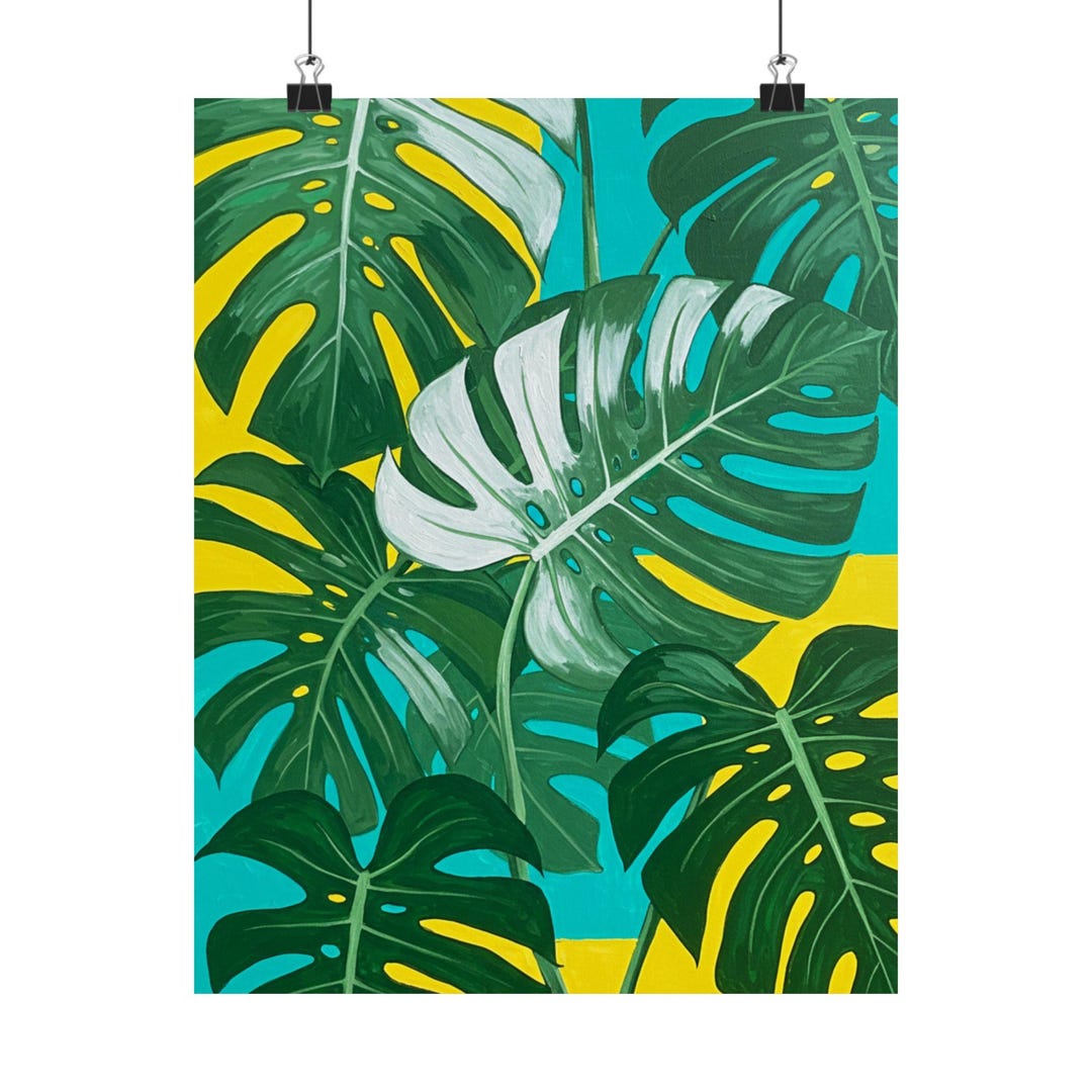 Monstera Genus Poster, Original Design Fine Art Print, House Plants ...