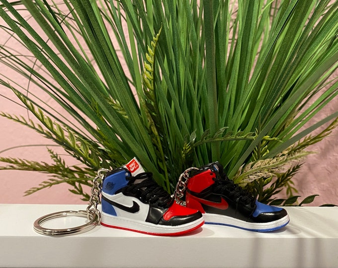 High-top Canvas Sneaker/shoe Keychain High Top Key Chain/ring With ...