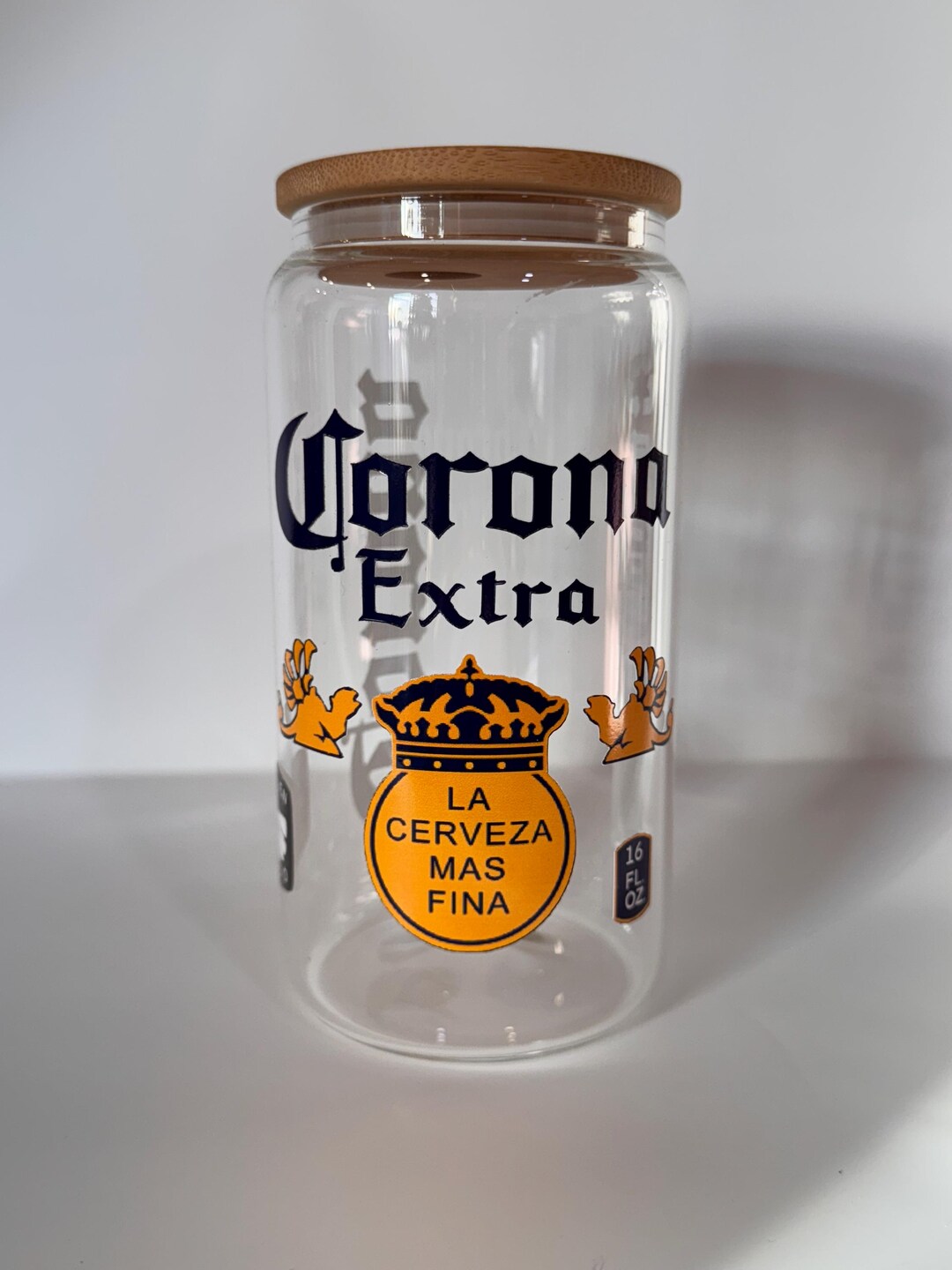 Corona Beer Glass Cup With Straw and Lid - Etsy