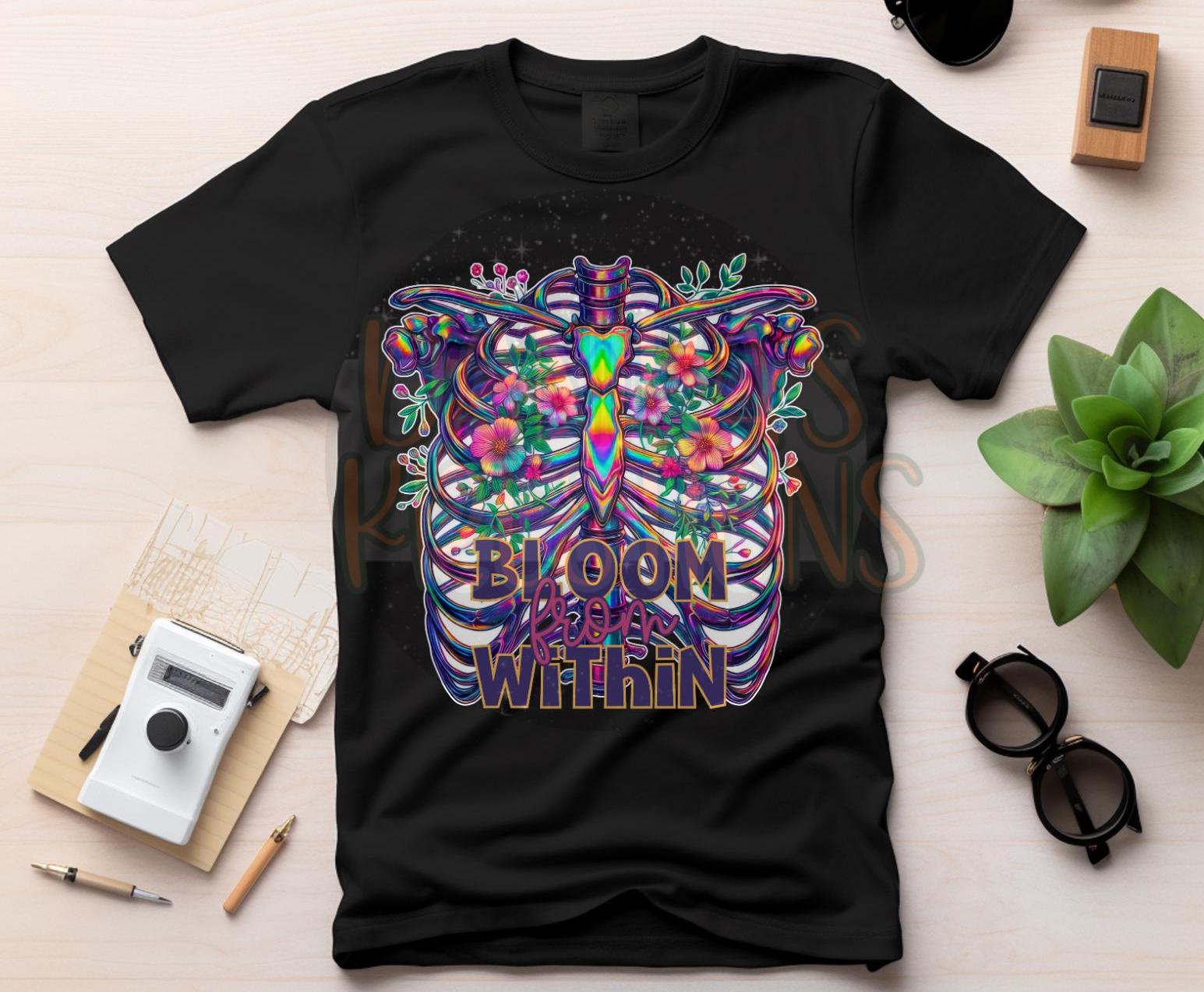 Bloom From Within Skeleton Ribcage PNG - Etsy