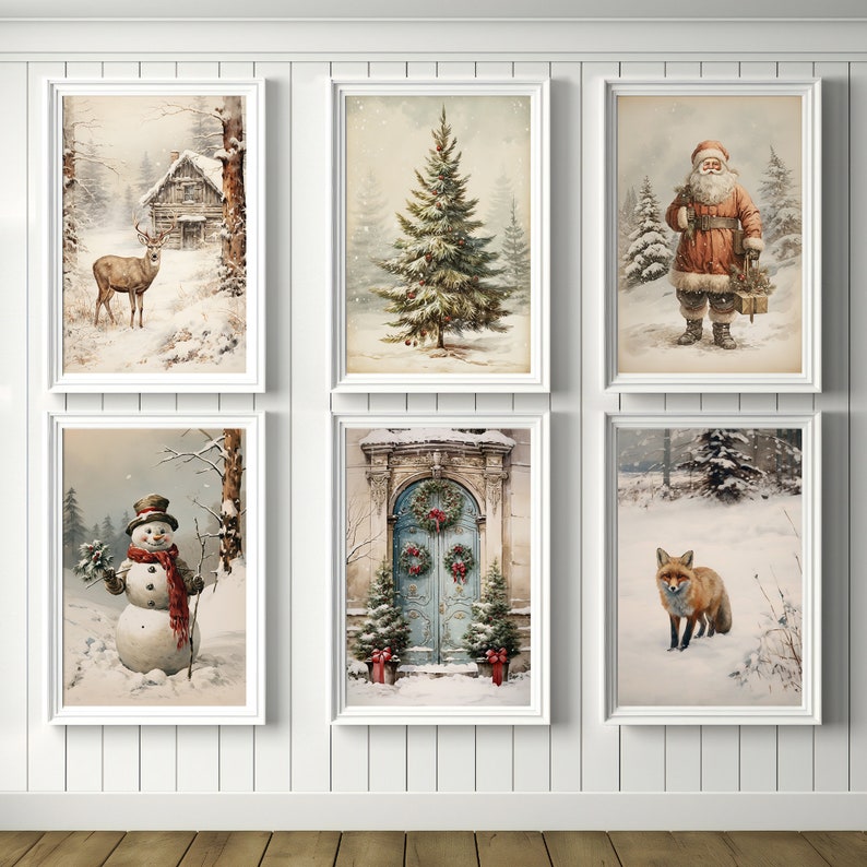 Christmas Wall Art Gallery Christmas Vintage Printable Home Decor of ...