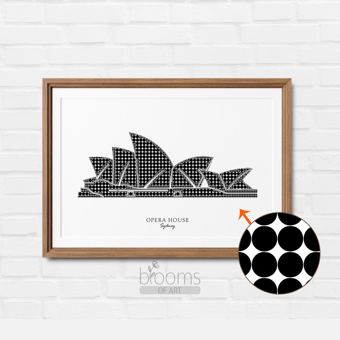Sydney Opera House Print, Black and White Minimalist Art (digital ...