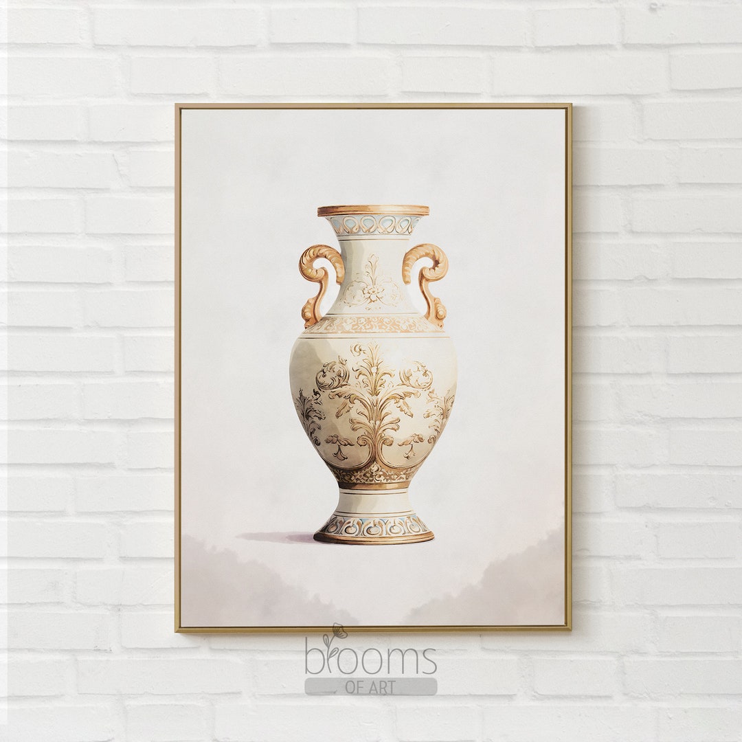 Spanish Vase Wall Decor Printable Watercolor Vase Art Still Life ...