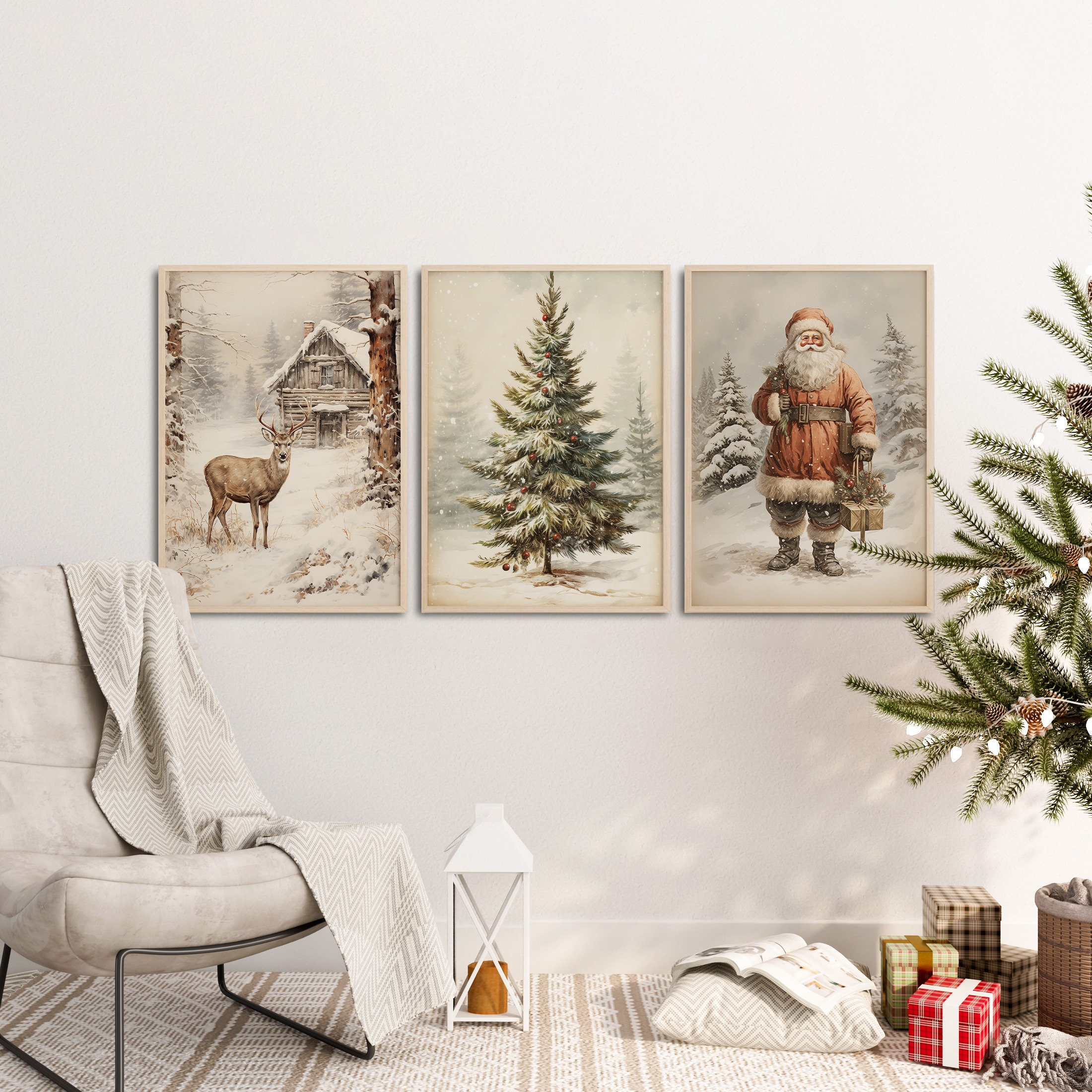 Christmas Wall Art Gallery Christmas Vintage Printable Home Decor of ...