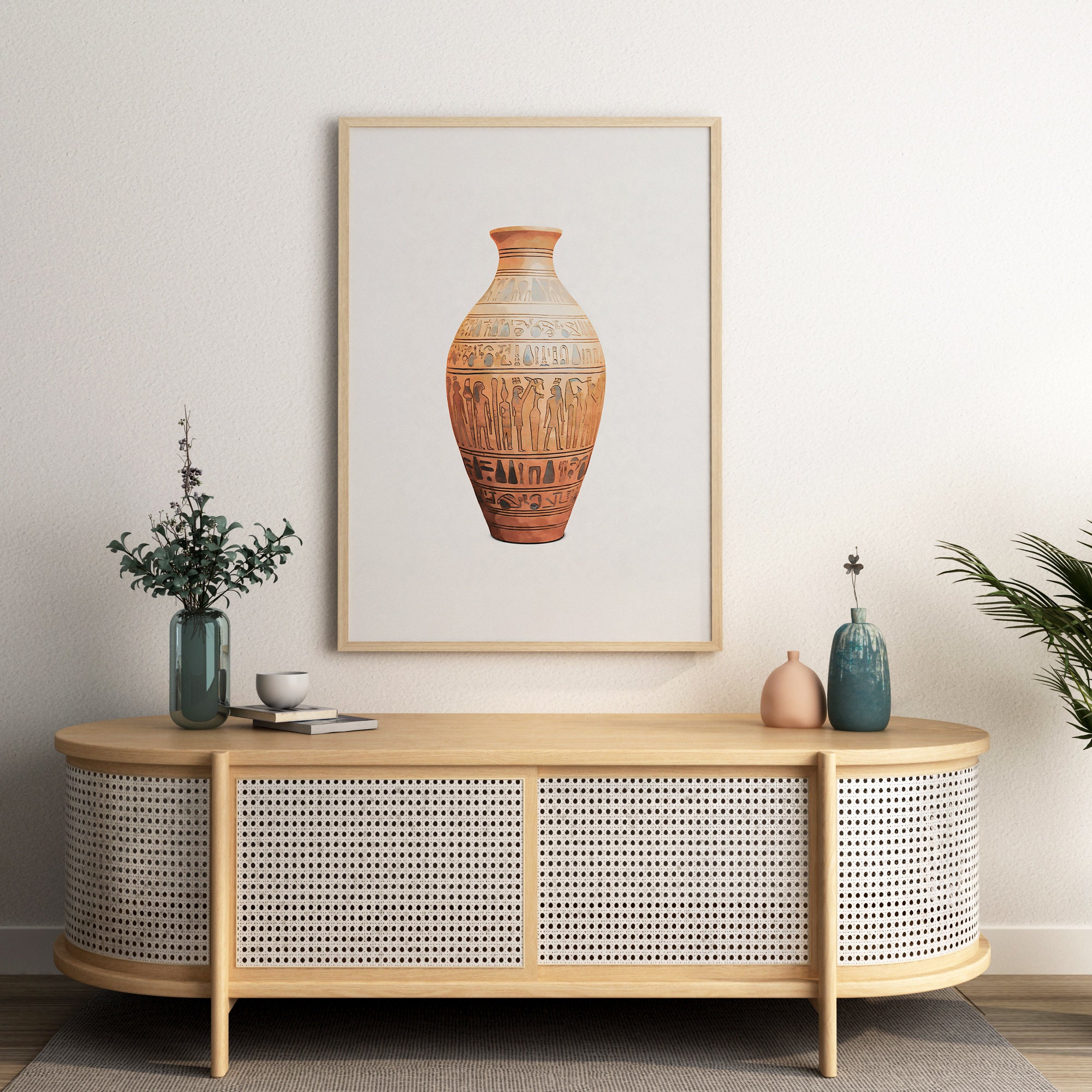 Egyptian Style Vase Art Print Watercolor Printable Vase Art - Etsy