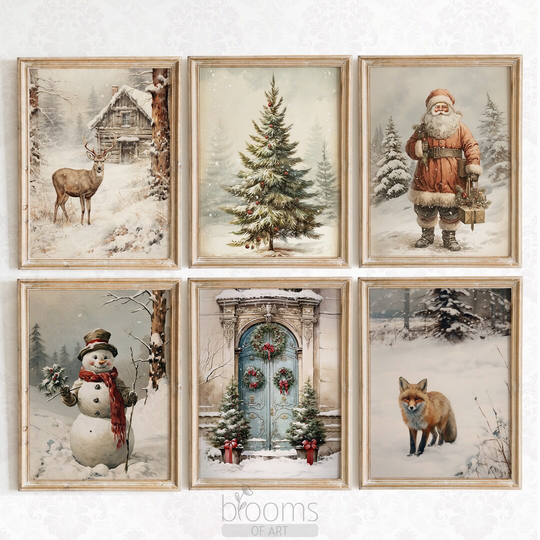 Christmas Wall Art Gallery Christmas Vintage Printable Home Decor of ...