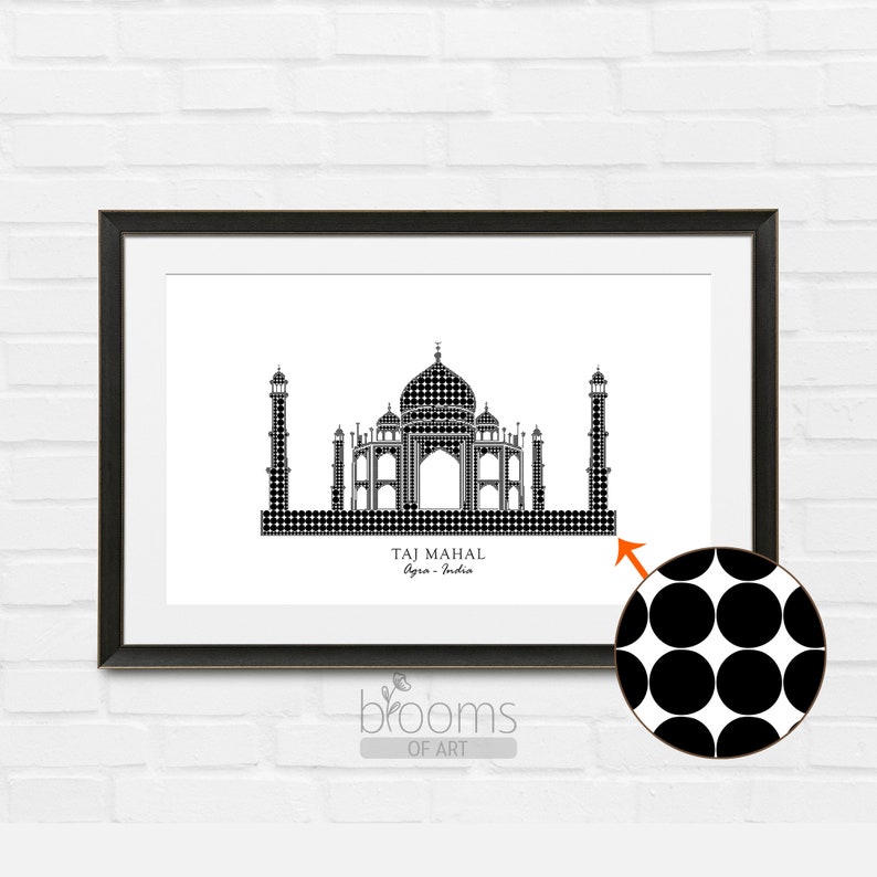 Minimalist Wall Art Popular Digital Wall Art Taj Mahal Minimalistic ...