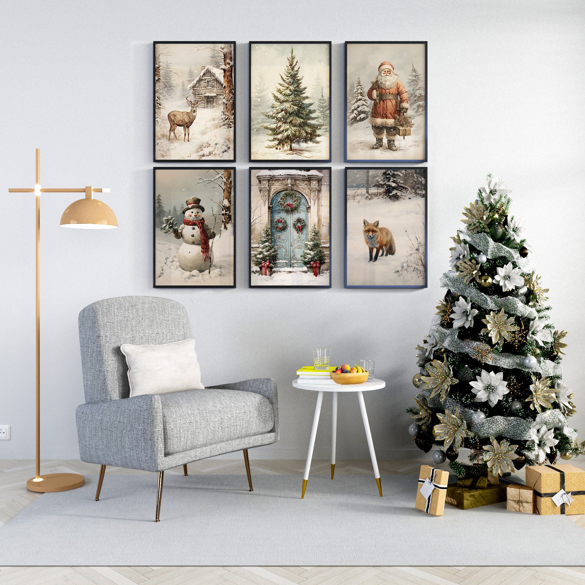Christmas Wall Art Gallery Christmas Vintage Printable Home Decor of ...