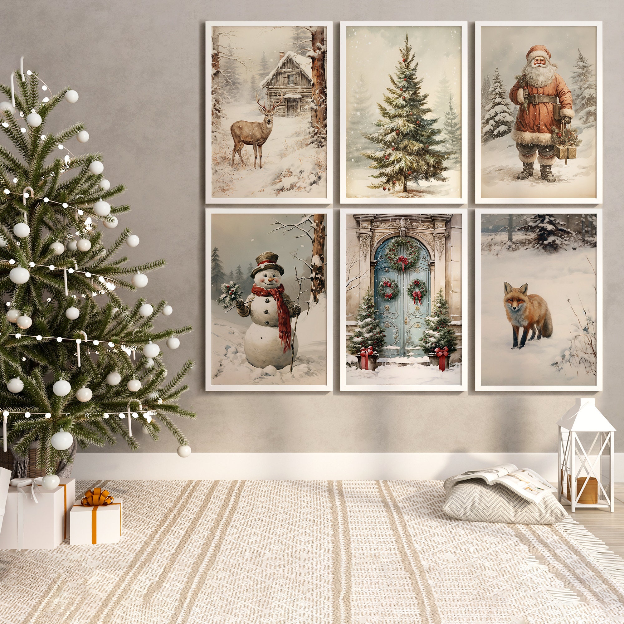 Christmas Wall Art Gallery Christmas Vintage Printable Home Decor of ...