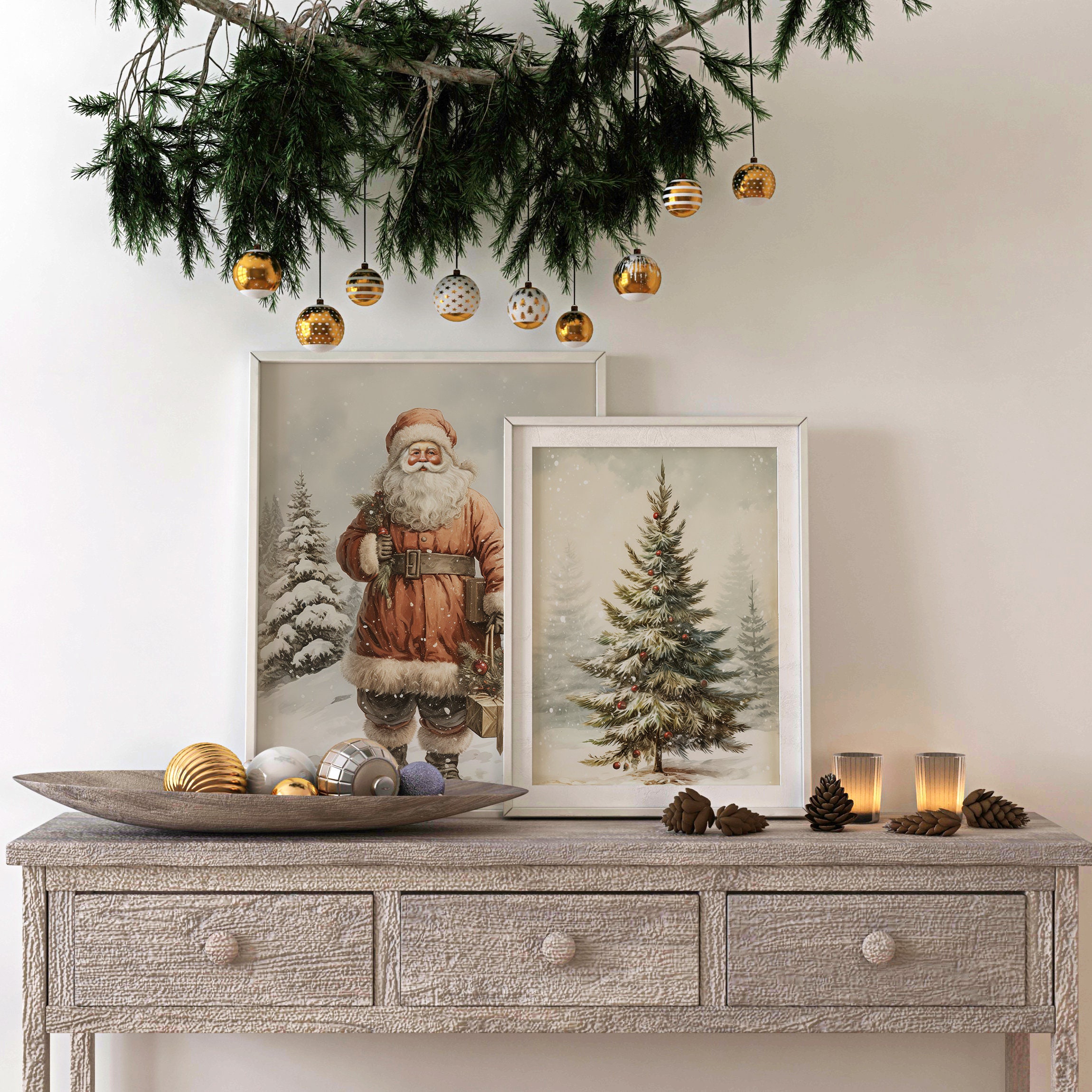 Christmas Wall Art Gallery Christmas Vintage Printable Home Decor of ...