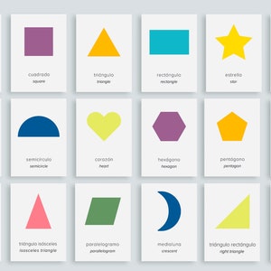Spanish Shapes & Colours Flashcards, Español, 5 Files Available on ...
