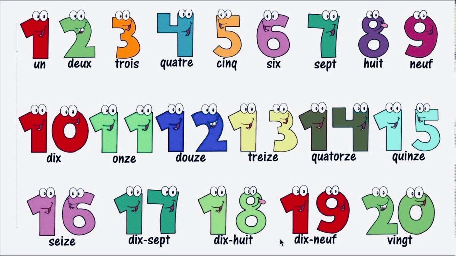 French Printable Flashcards - Numbers 1-20 - Etsy