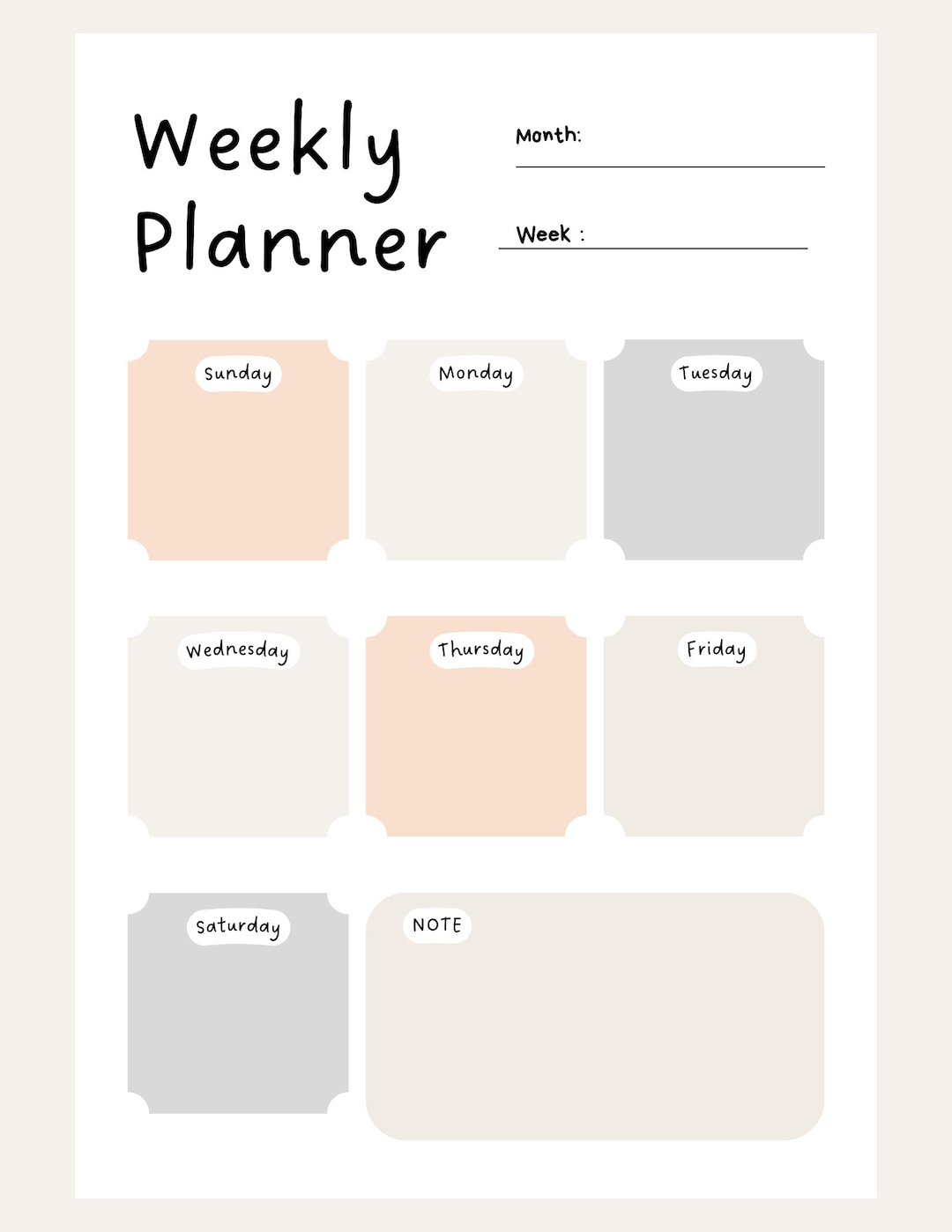 Planners for Moms Simple Weekly Planner - Etsy