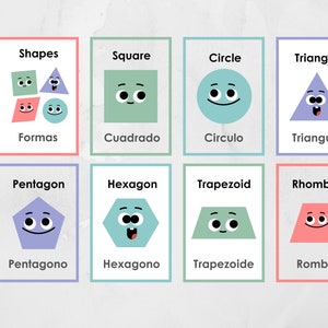 Spanish Shapes & Colours Flashcards, Español, 5 Files Available on ...