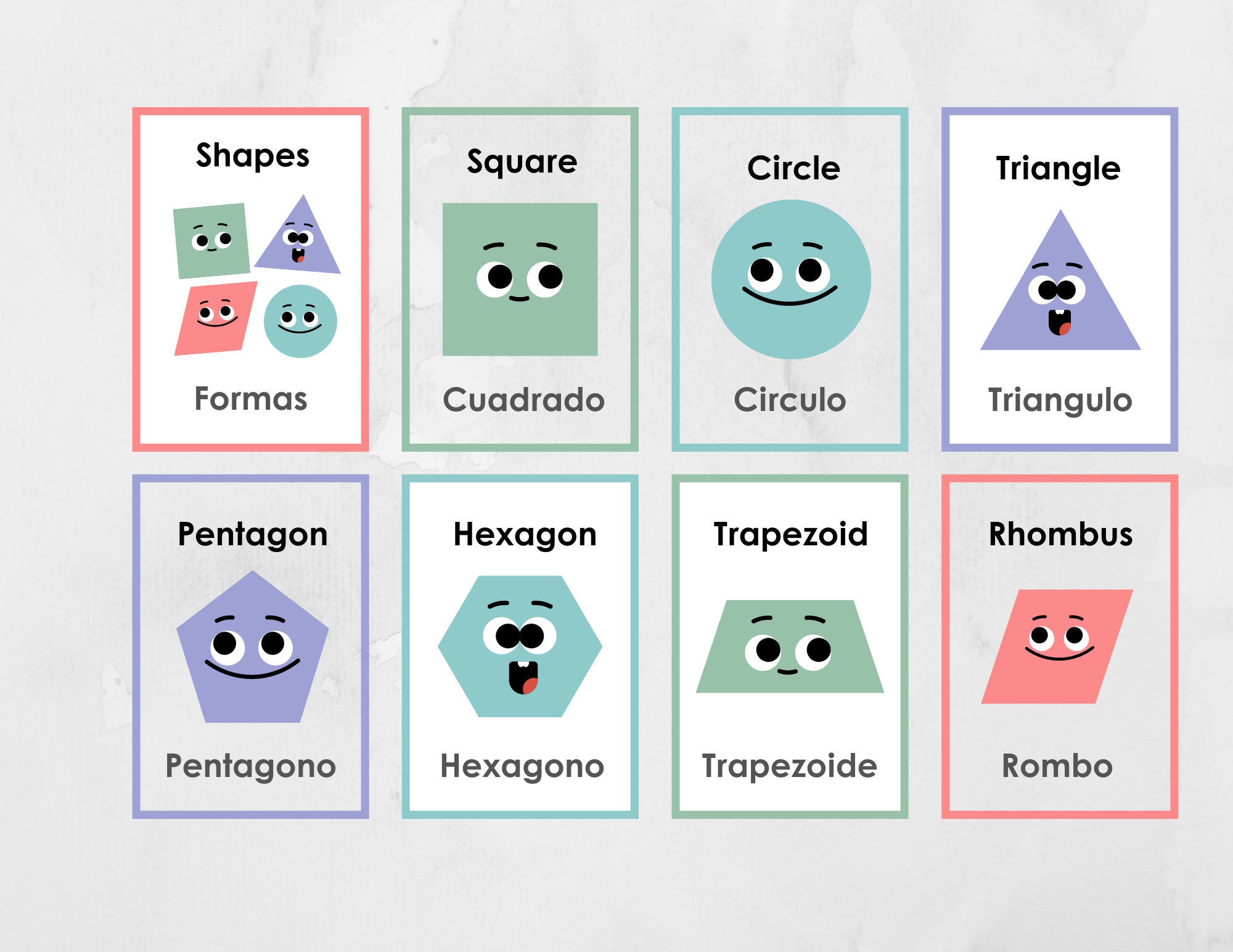 Spanish Shapes & Colours Flashcards, Español, 5 Files Available on ...