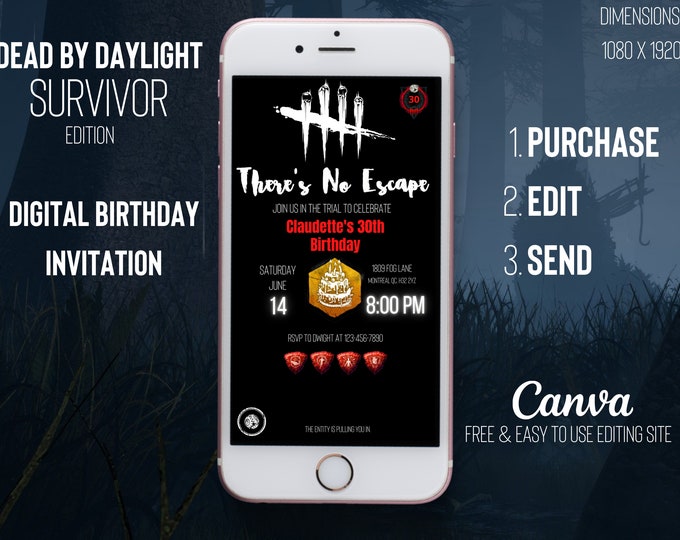 Dead by Daylight (DBD) Digital Birthday Invitation (mobile) - Survivor ...