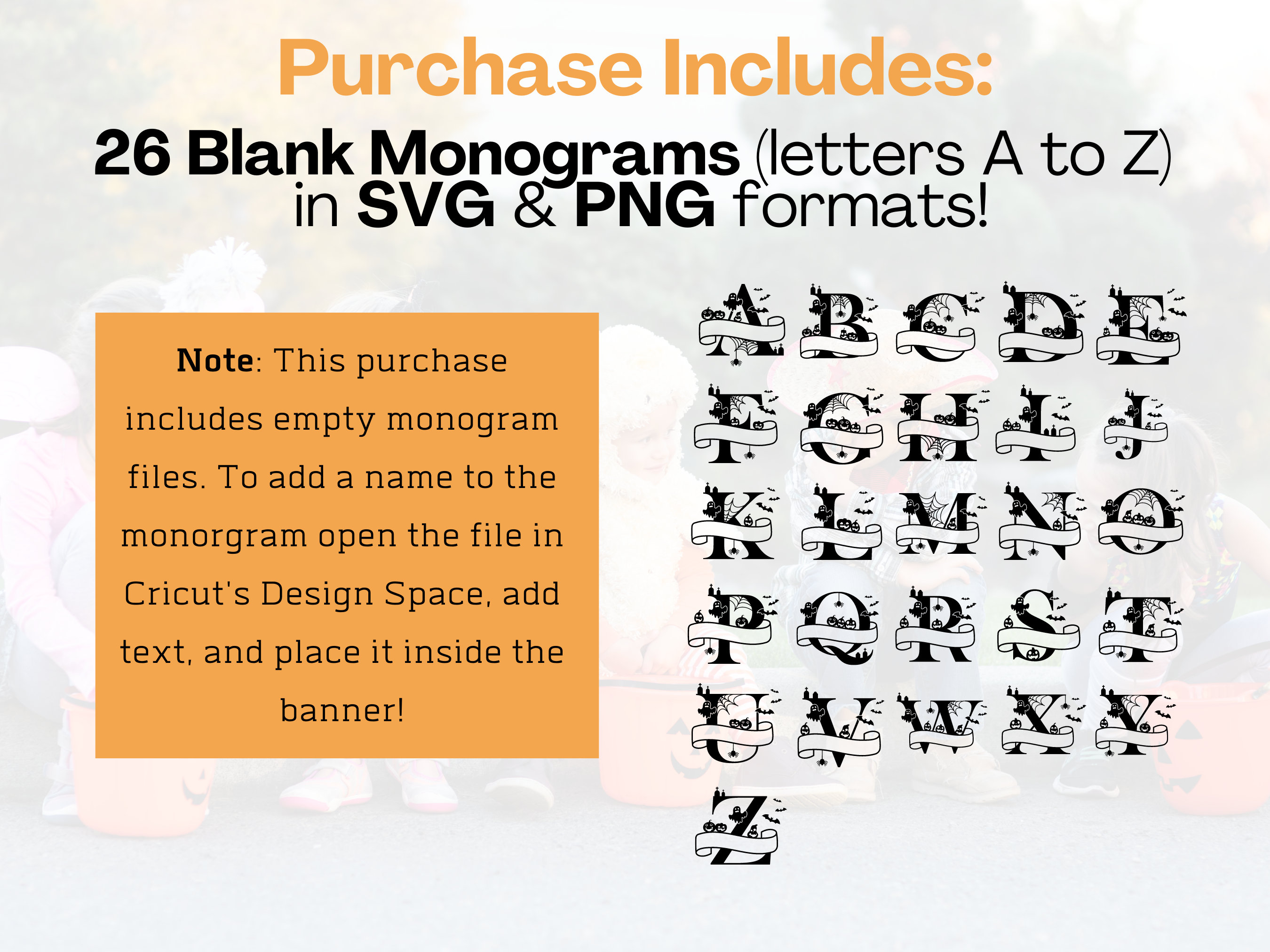 Halloween Monogram Svgs & Pngs - Custom Name Labels for Cricut! Spooky ...