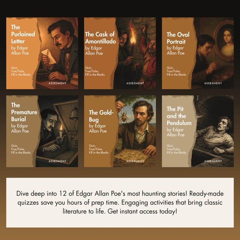 Edgar Allan Poe Bundle: Tell-tale Heart, the Masque of the Red Death ...