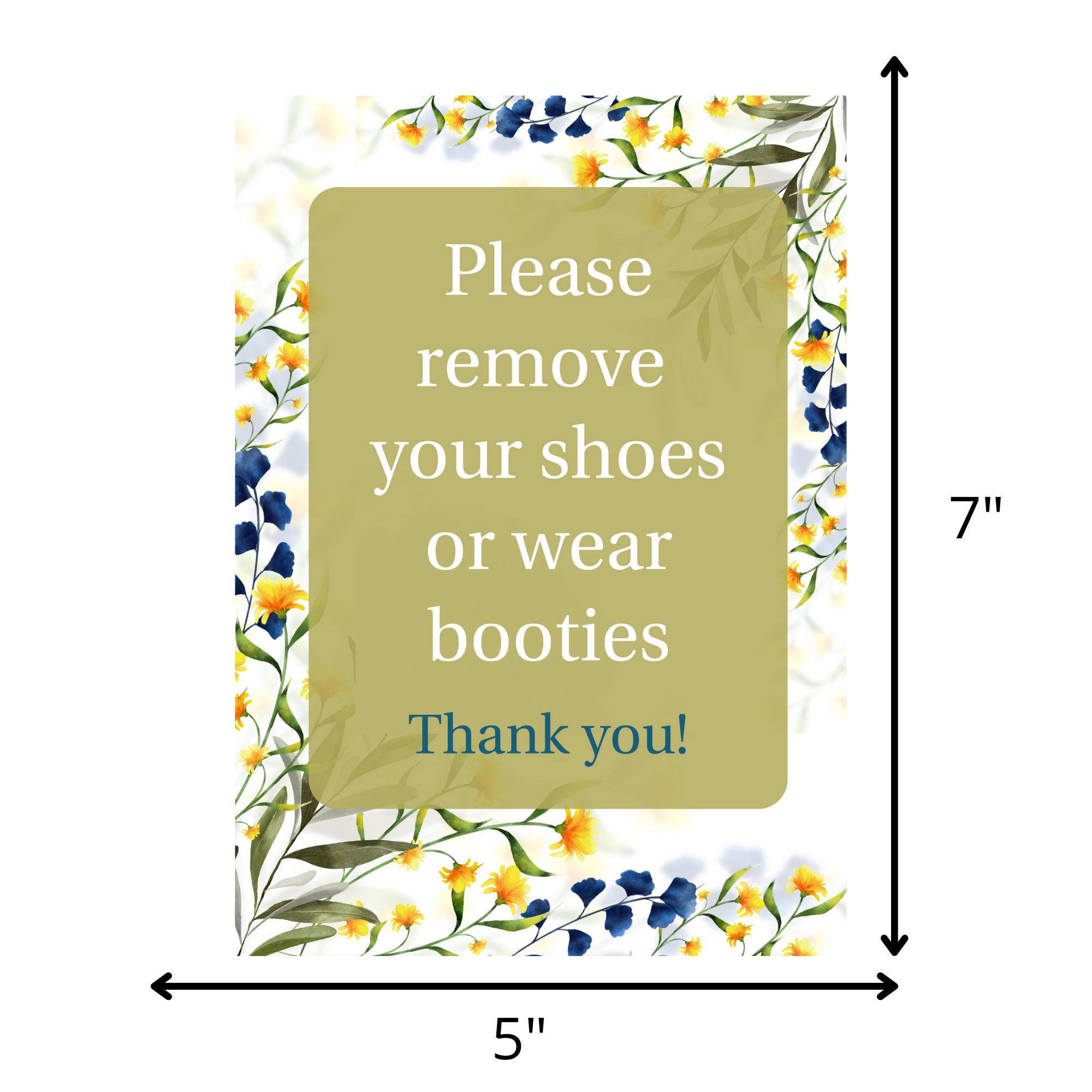 Please Remove Shoes or Wear Booties Digital Sign Printable - Etsy