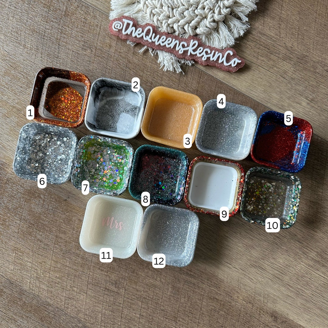 Mini Squares Dish Ready to Ship Resin Mini Dish the Queens Resin Co. - Etsy