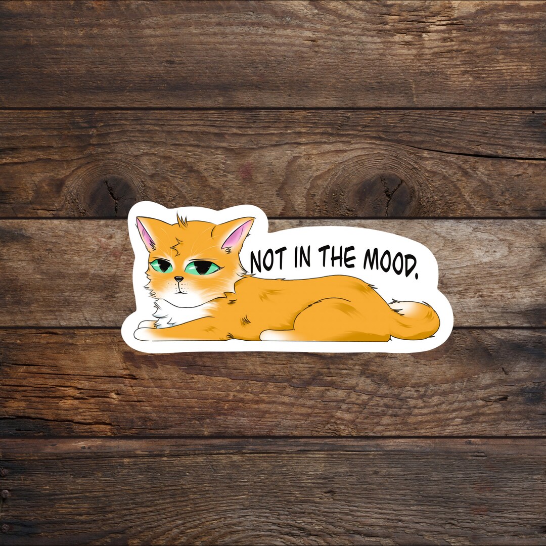 Moody Cat Downloadable Sticker - Etsy