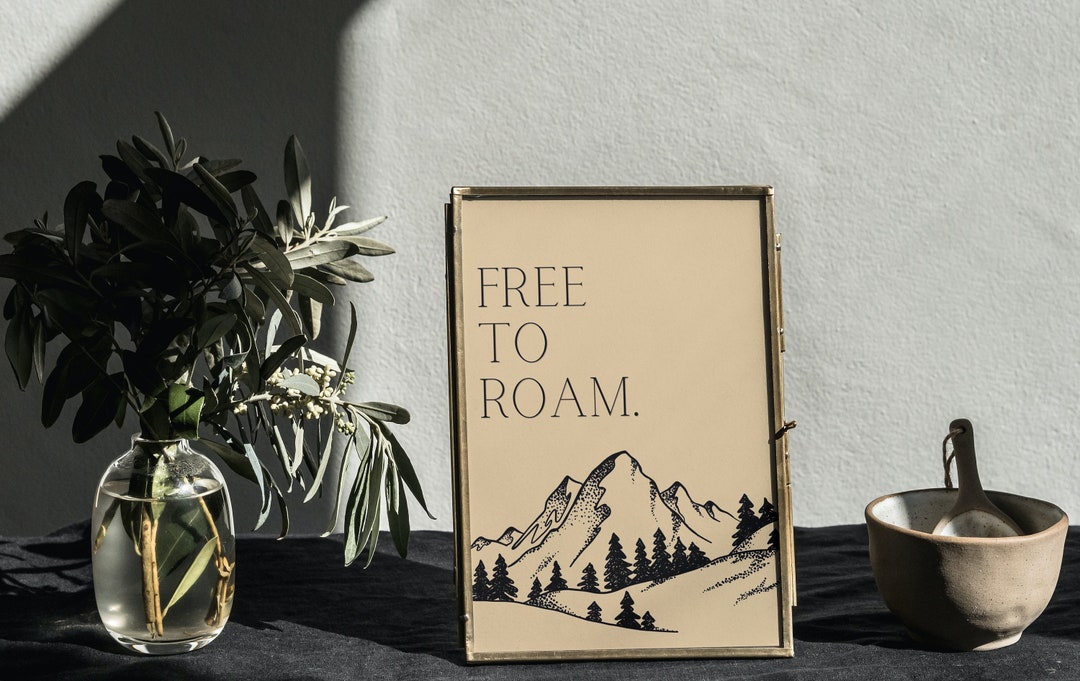 Western Themed Print Free to Roam Digital Download Tan - Etsy
