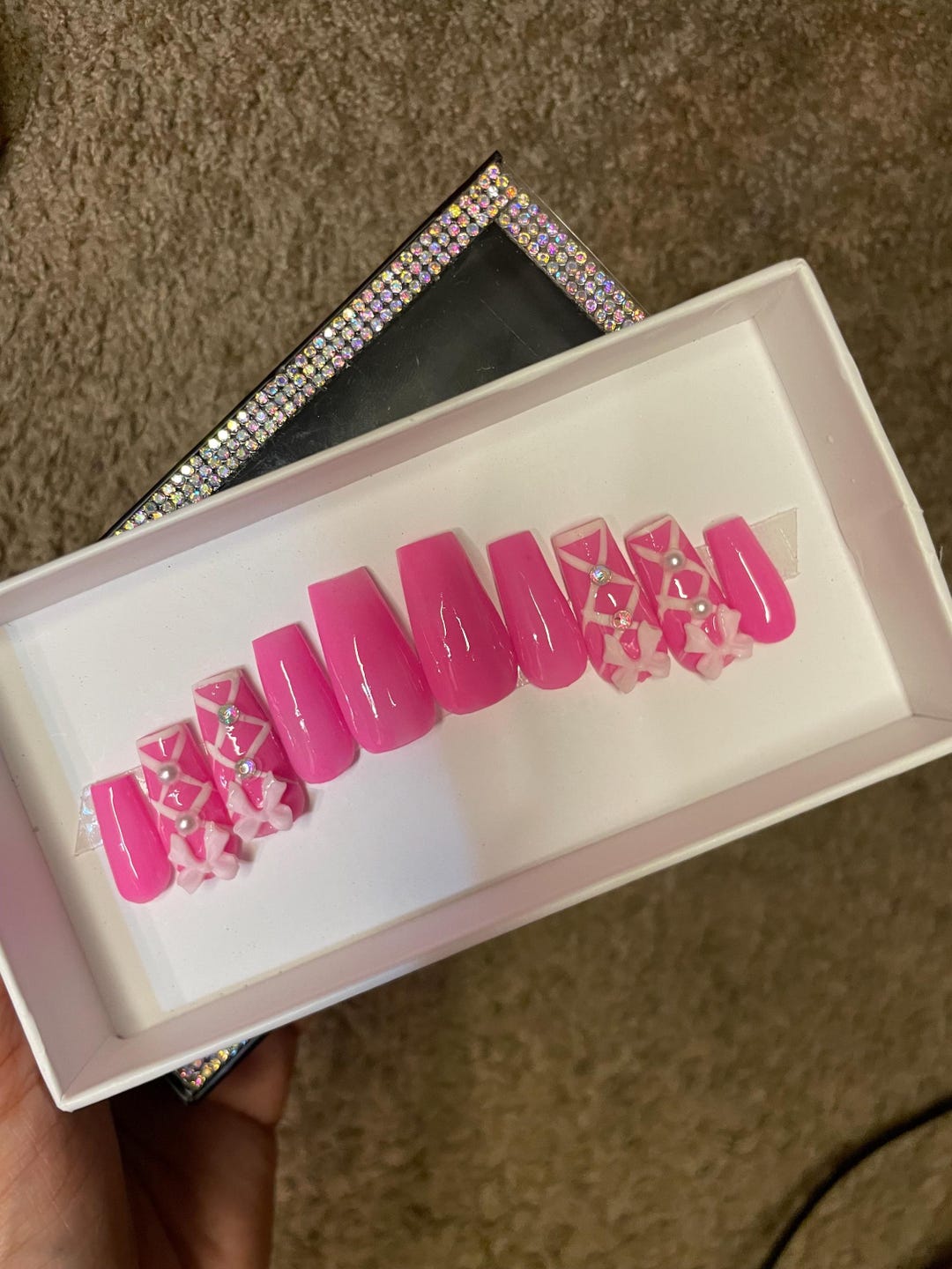 Pink Acrylic Ballerina Press on Set - Etsy