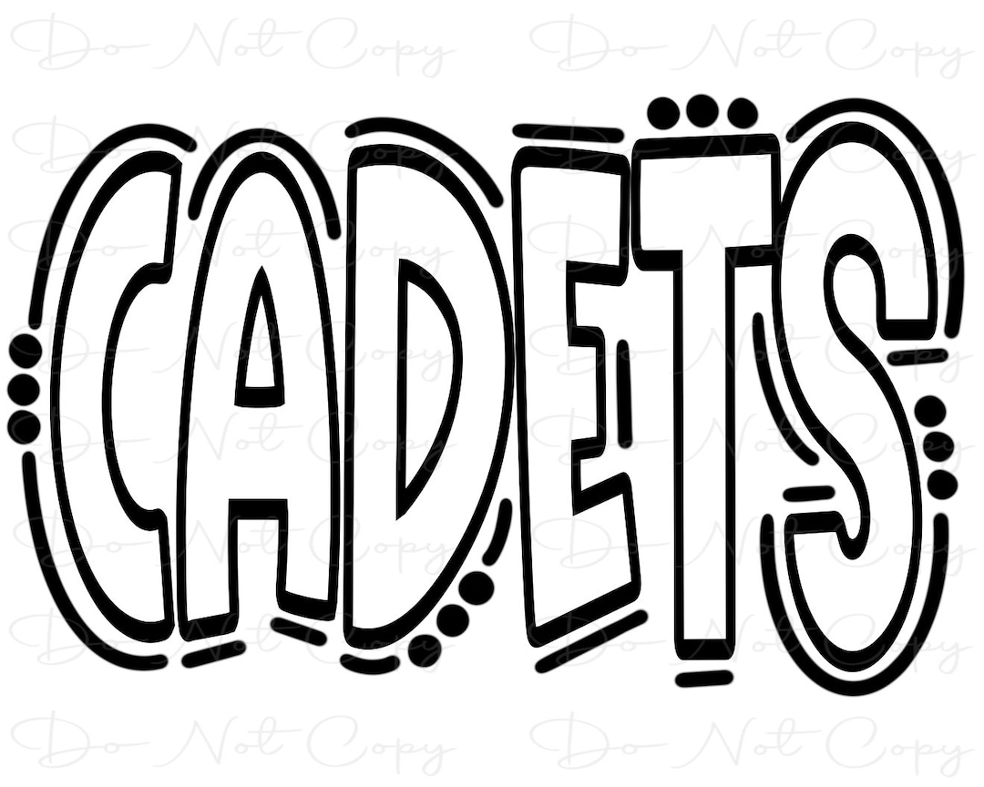 CADETS - Doodle Letters Transparent Background - Sublimation PNG and ...
