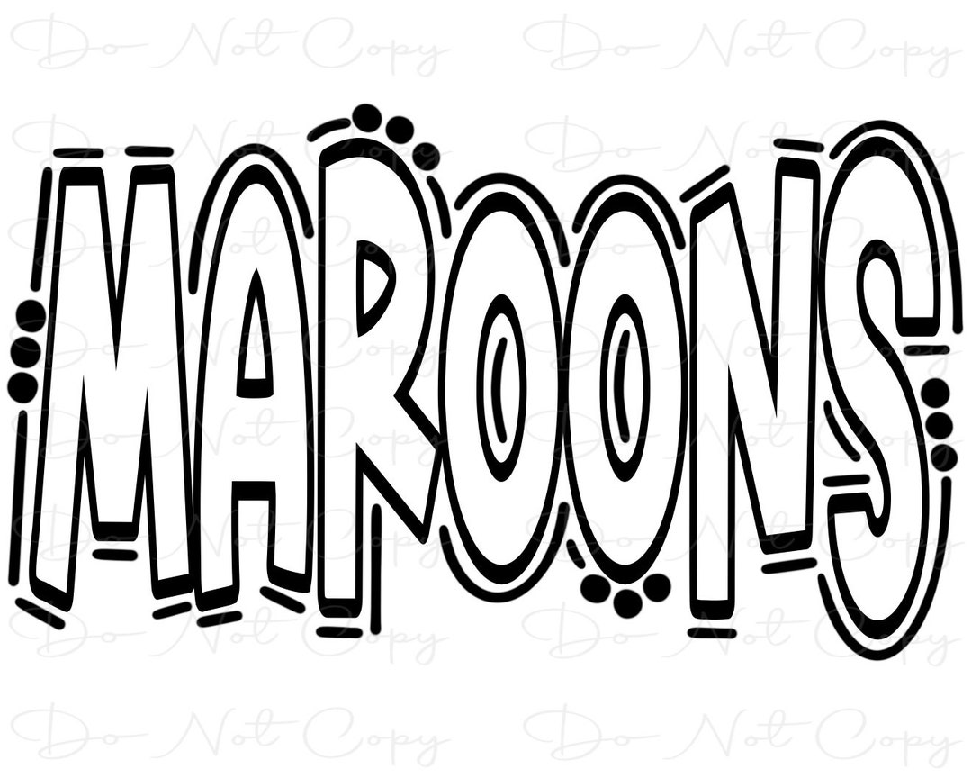 MAROONS - Doodle Letters Transparent Background - Sublimation PNG and ...