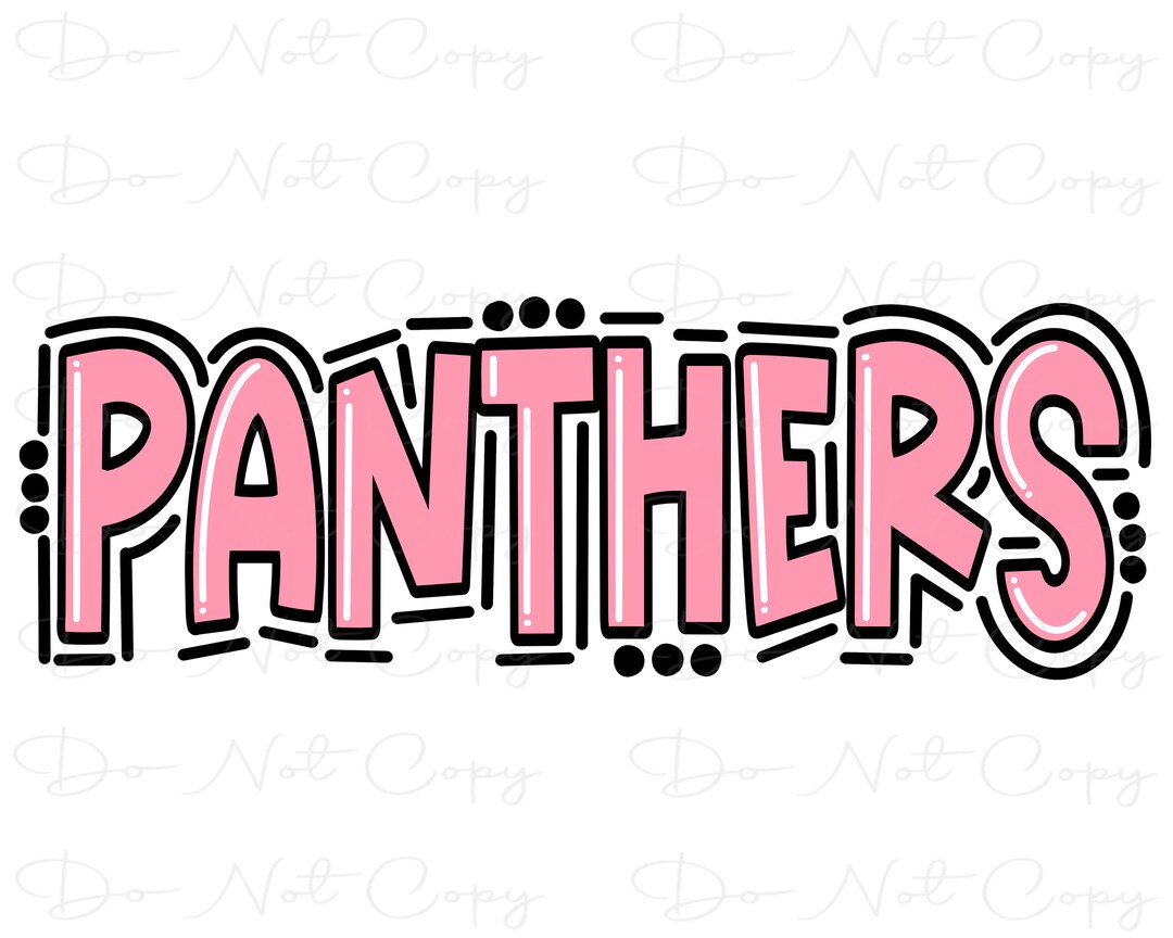 PANTHERS - Pink - Doodle Word - Sublimation PNG - Digital Artwork - Etsy