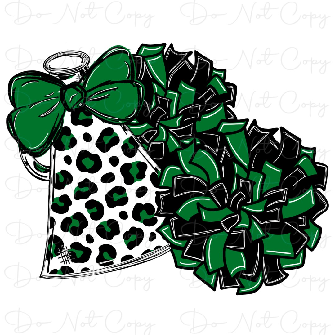 Cheer Pompoms Megaphone Mascot - Doodle Letters - Sublimation PNG ...