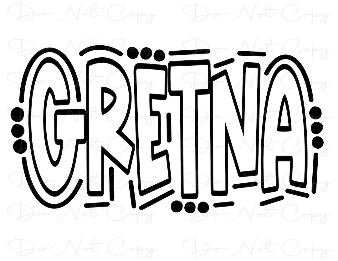 GRETNA - Doodle Letters - Transparent - Sublimation PNG SVG - Digital ...