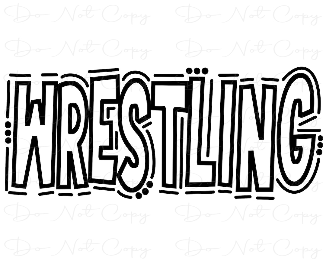 WRESTLING - Doodle Word - Sublimation PNG and SVG - Digital Artwork ...