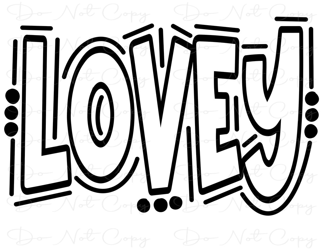 Lovey - Doodle Letters - Transparent - Sublimation PNG SVG - Digital ...