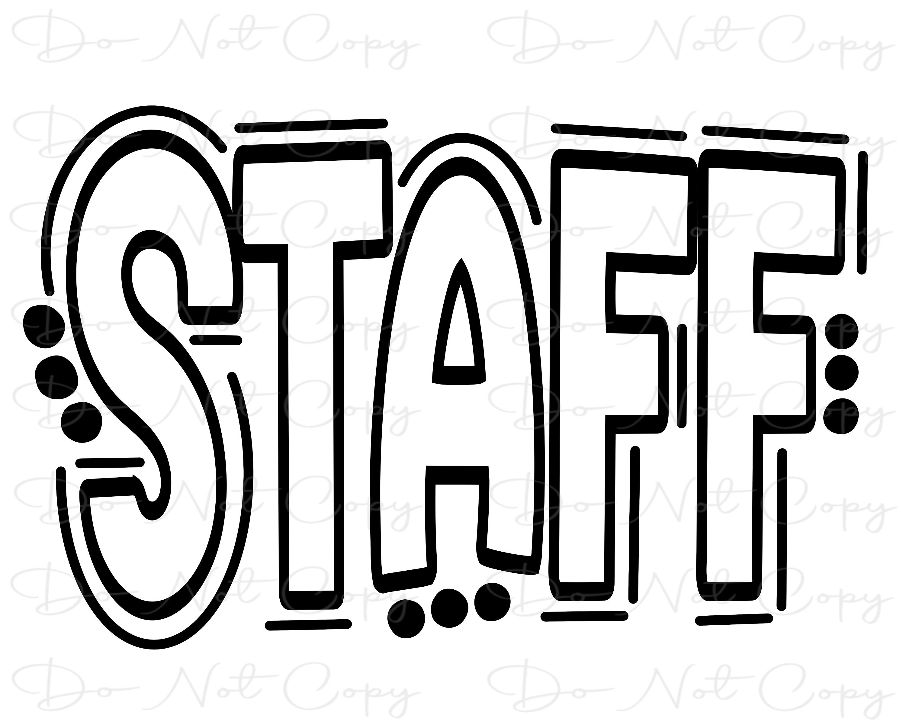 Staff - Doodle Letters Transparent Background - Sublimation PNG and SVG ...